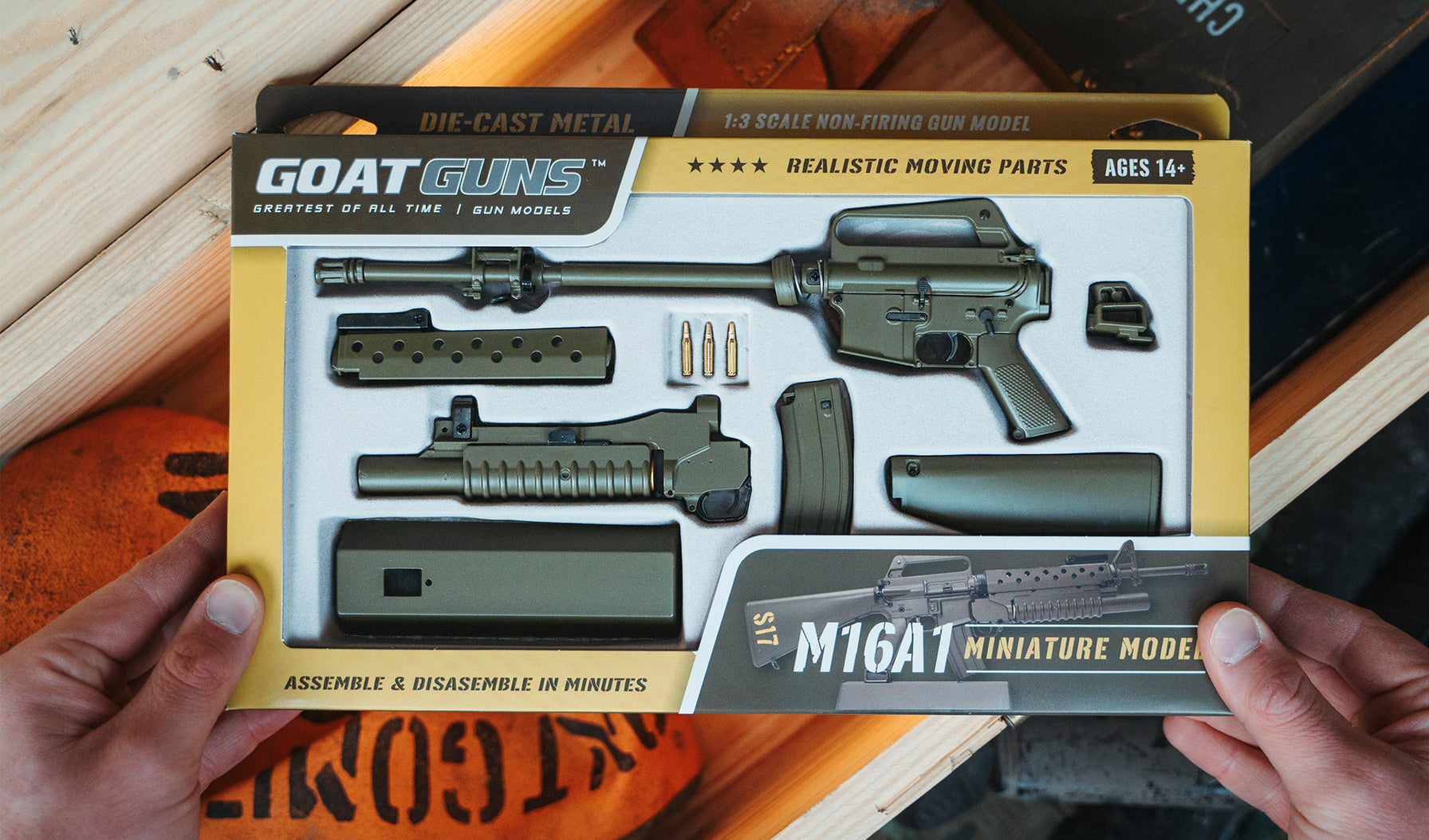 Miniature M16A1 Model in OD Green | GoatGuns – Goat Guns