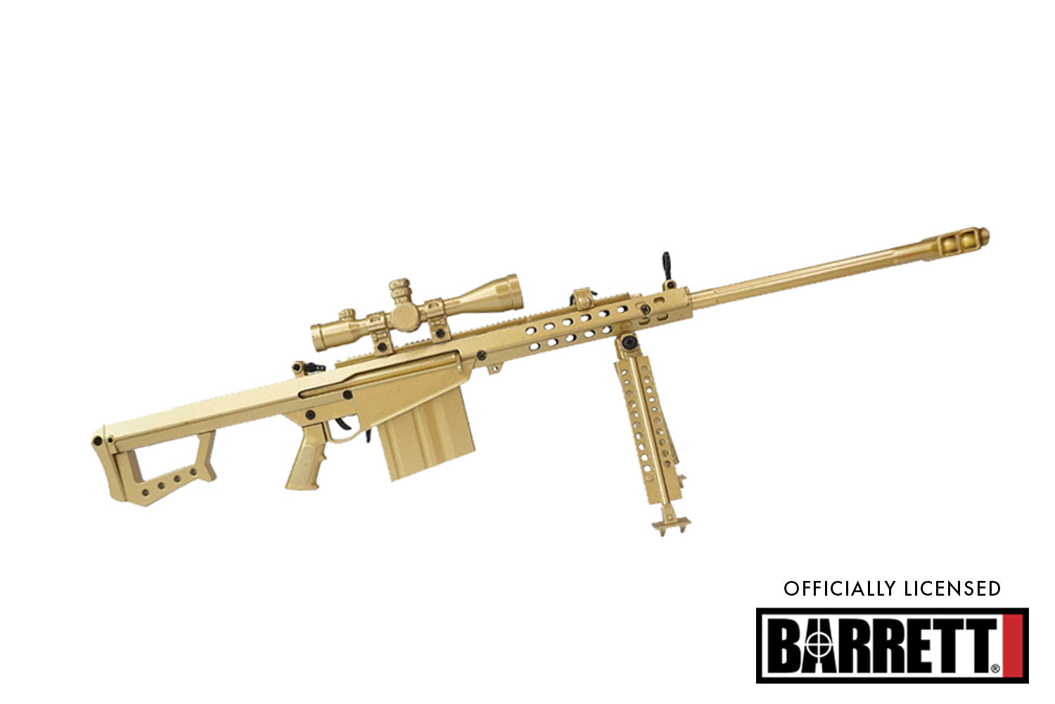 Miniature .50 cal Barrett 82A1 Gold | GoatGuns – Goat Guns