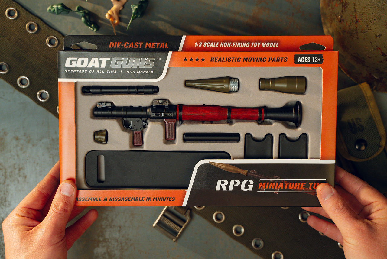 Miniature RPG Model | 1:3 Scale diecast Metal + Real Wood – Goat Guns