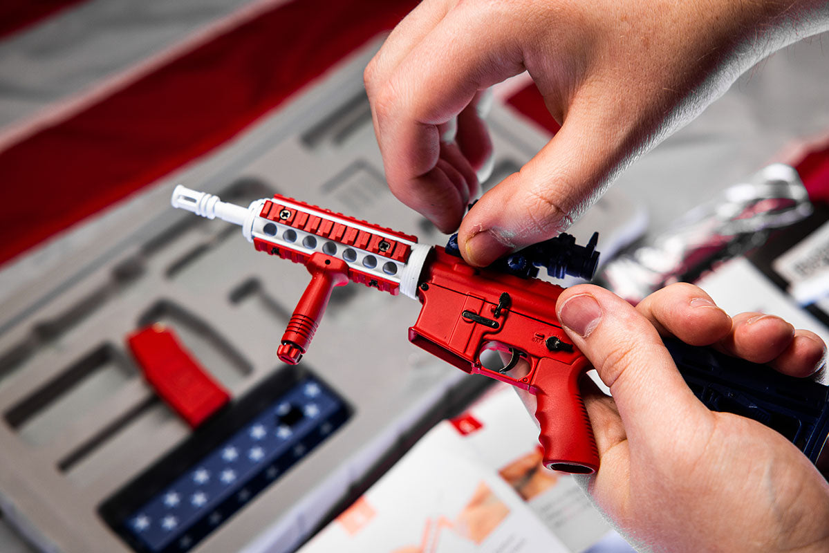 Miniature AR15 Die Cast Model USA Flag Pattern | GoatGuns – Goat Guns