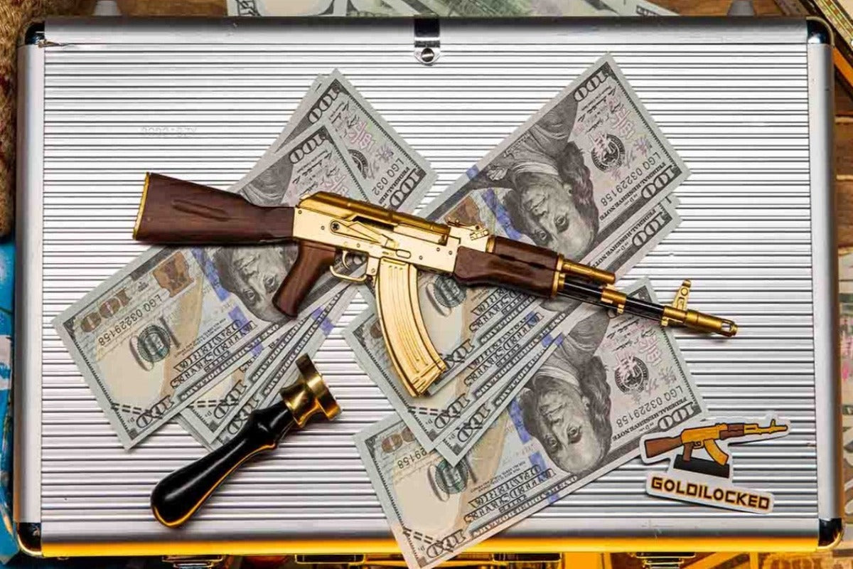 Miniature AK47 Model in Gold | GoatGuns – Goat Guns