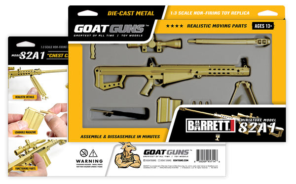 Miniature .50 cal Barrett 82A1 Gold | GoatGuns – Goat Guns